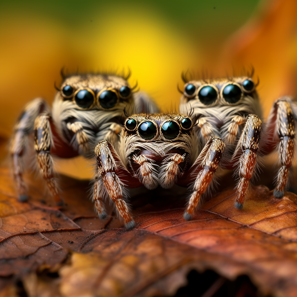 no_rice_fo_u_4_regal_jumping_spiders_with_a_fall_forest_backgro ...